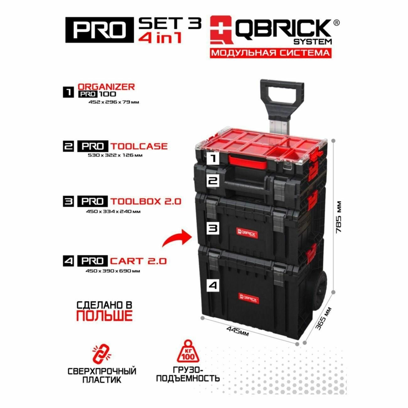 Ящик для хранения инструмента QBRICK SYSTEM Pro Set 3