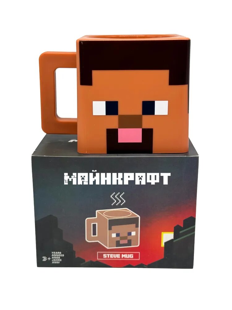 Фирменная кружка Майнкрафт/Minecraft. Стив/Steve (пластиковая, 280 мл)