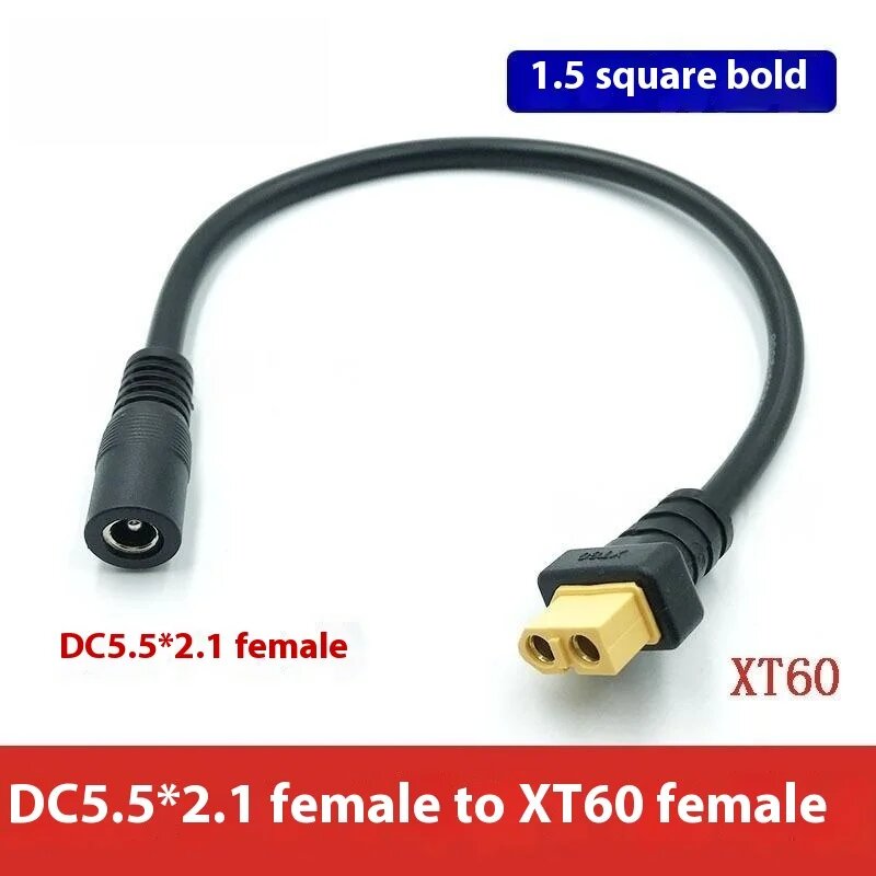 Адаптер DC5.5*2.1 female - XT60 female, 1.5 square bold