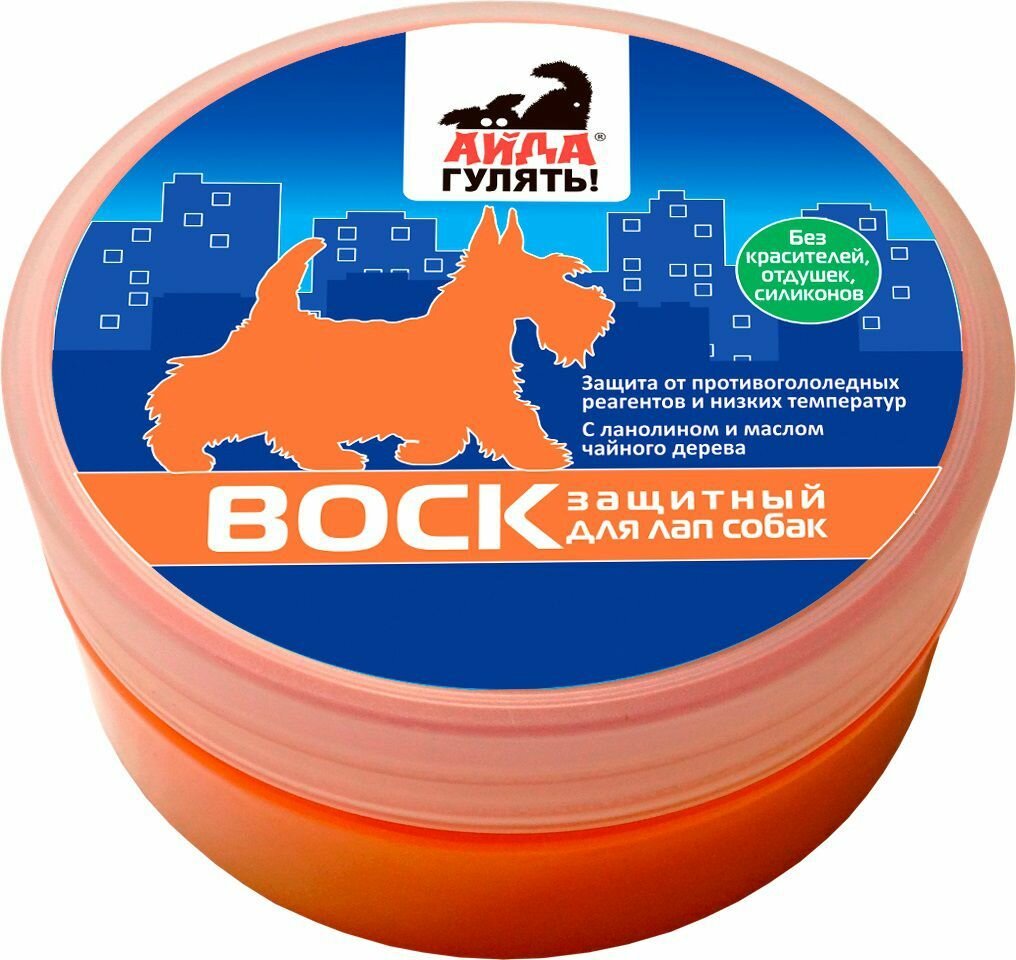 "Айда Гулять" Воск защитный для лап собак, банка 100г