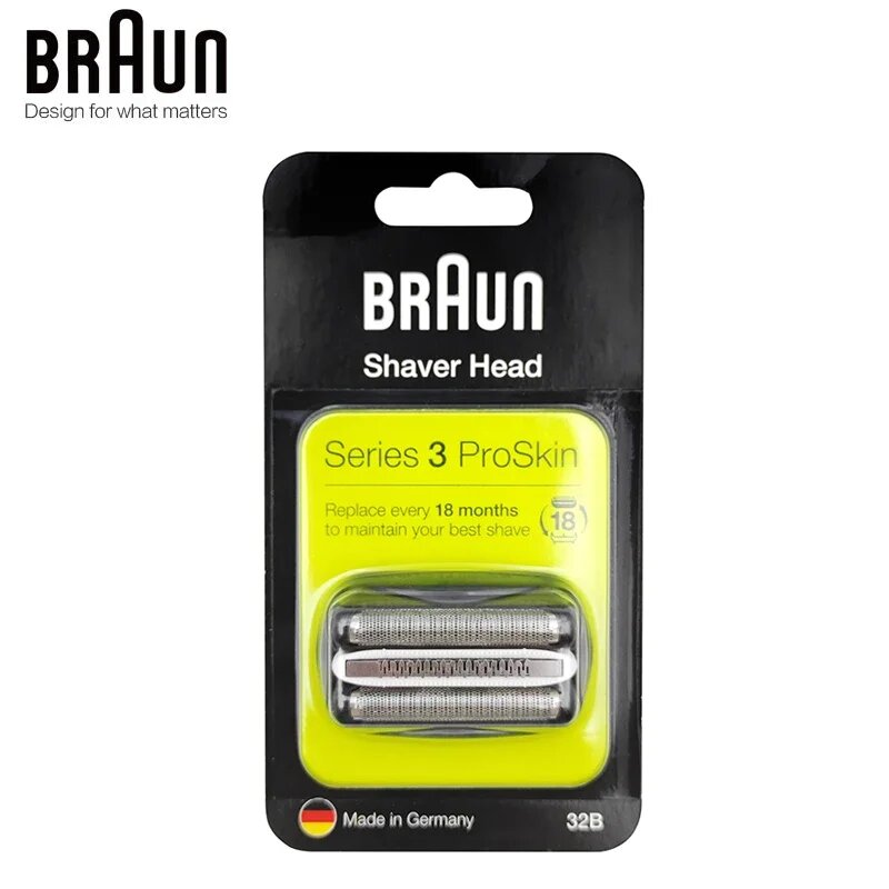 Оригинальная сменная бритвенная головка Braun 32B (фольга и лезвие) для электробритв Braun Series 3 3000s, 3010s, 3040s, 3050cc