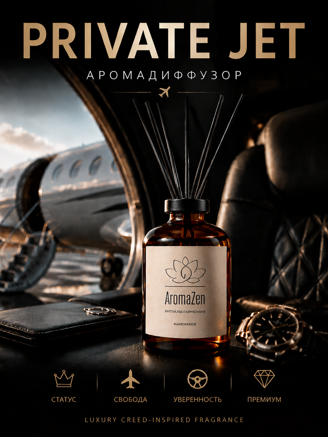 AromaZen Аромадиффузор Private Jet / Диффузор для дома с палочками