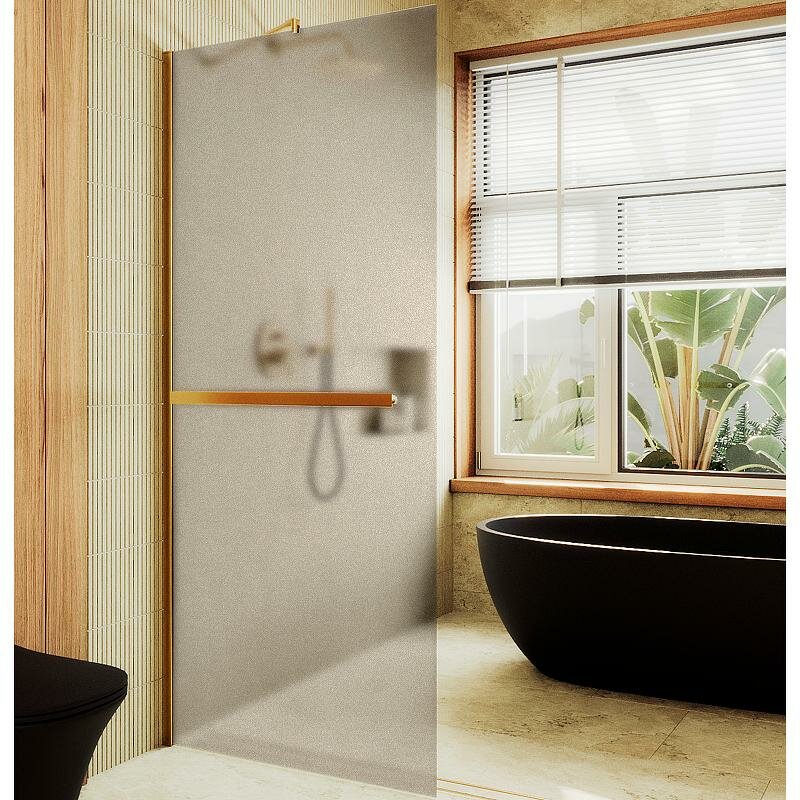 Душевая перегородка Maybah Glass MGD-728-3ш 790x1950 в широком профиле Золото стекло бронзовое матовое