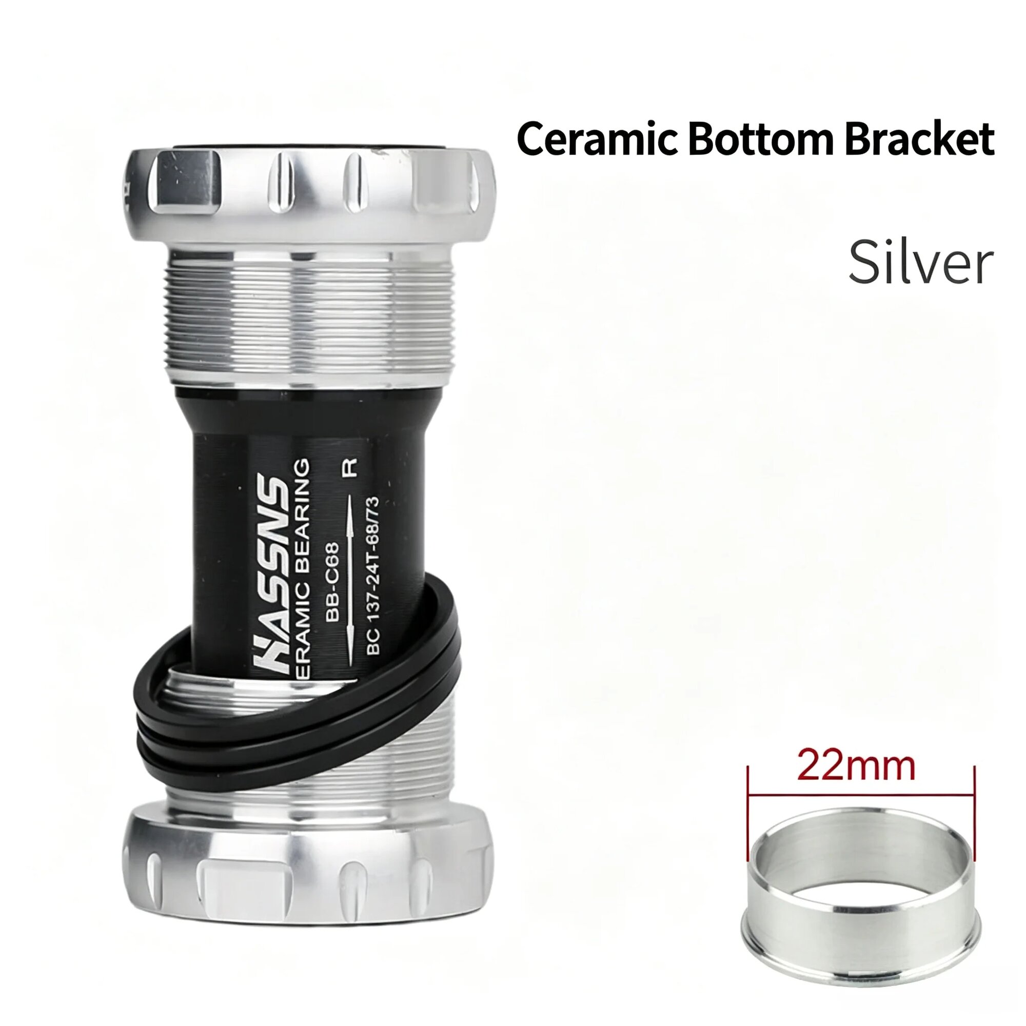 Кареточный узел HASSNS керамический BB68/73 мм Ti Ceramic M68