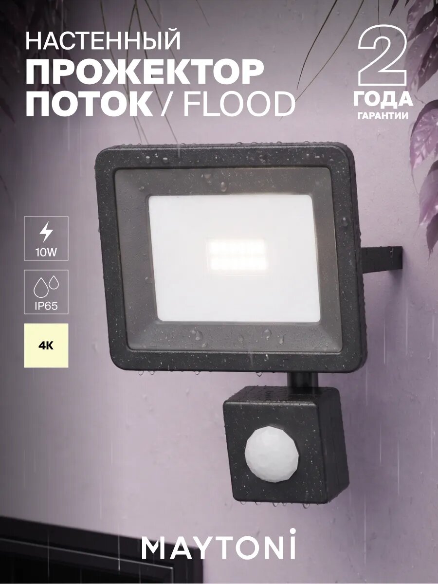 Светильник уличный настенный Прожектор Maytoni FL001-L10B4KSR