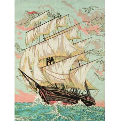 Канва Grafitec "Бушующий океан", ткань с рисунком, серия 11,000, 60х50 см