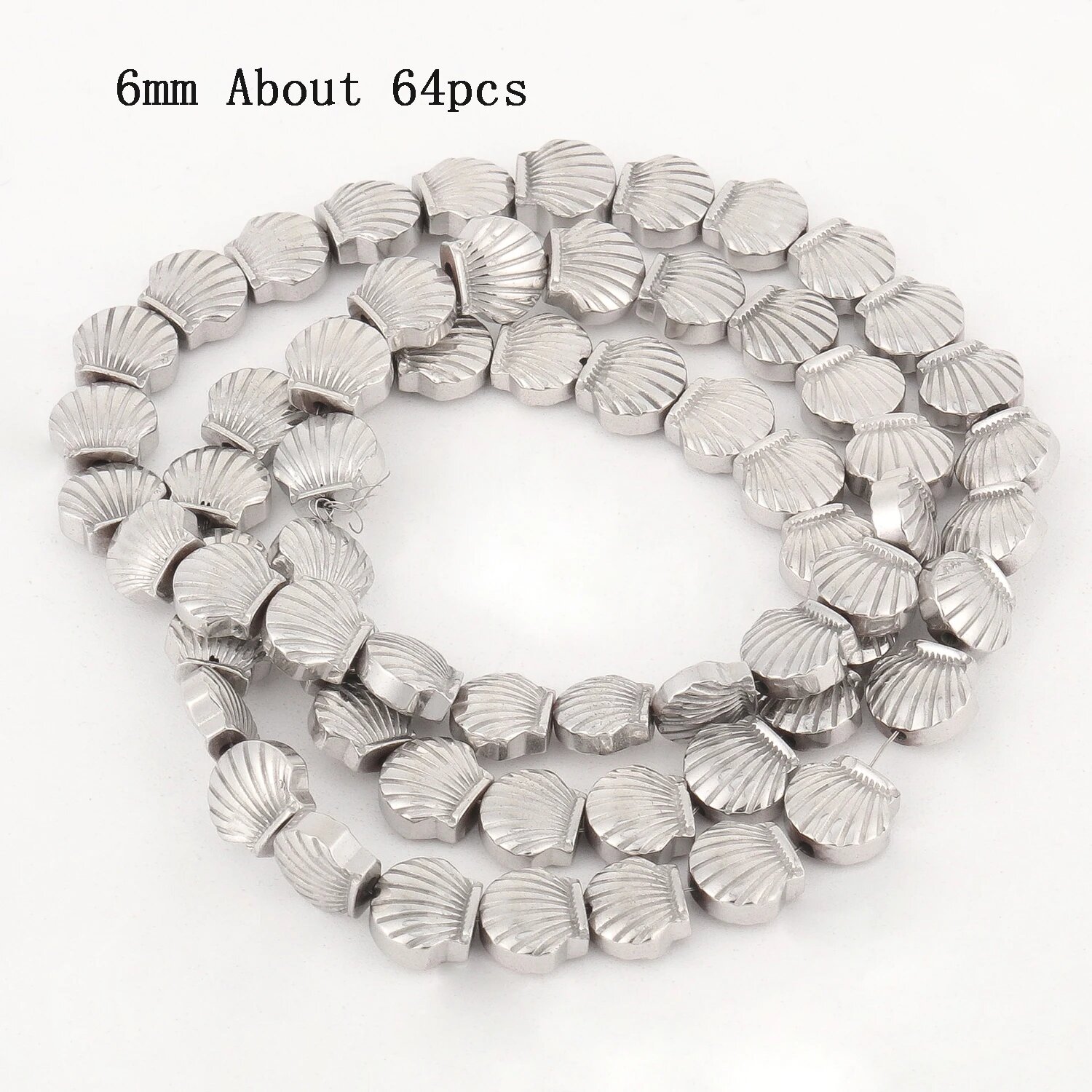 Гематитовые бусины для браслета TTUIJI Серебряный, style7-6mm