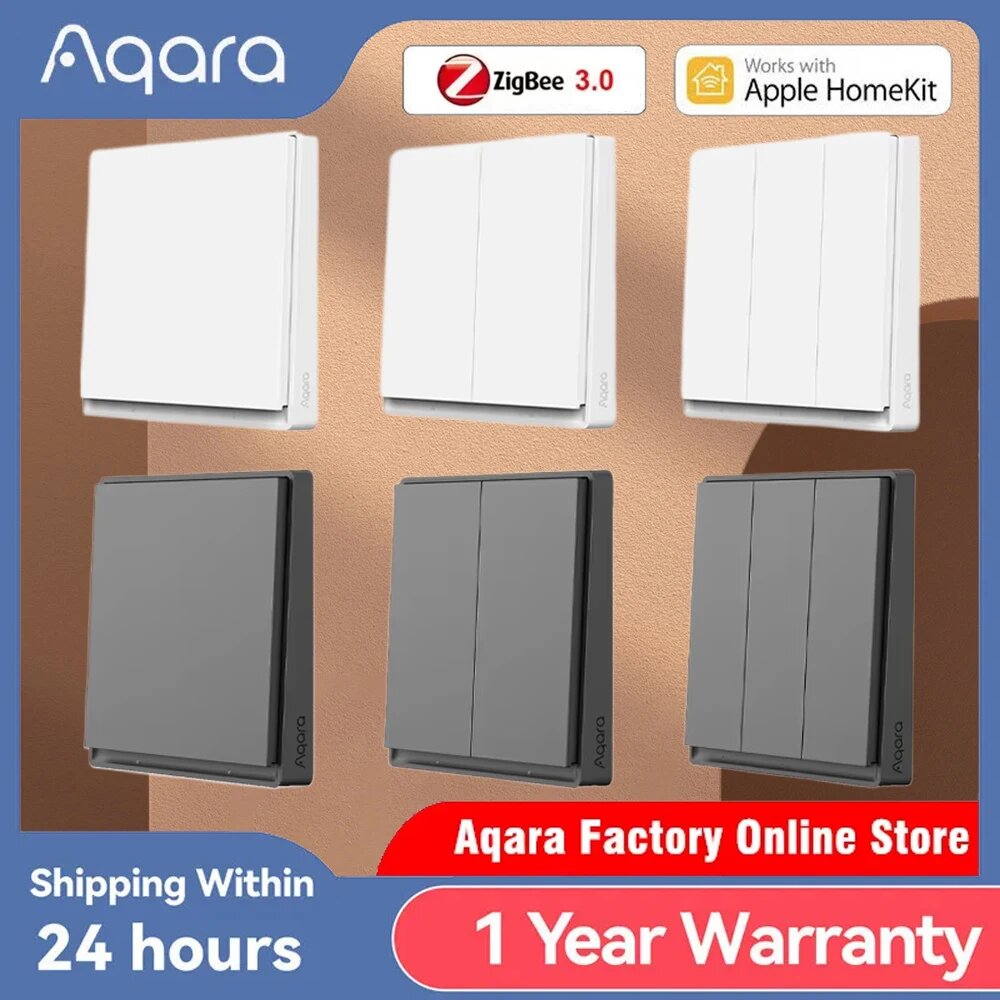 Aqara Smart Wall Switch E1 ZigBee Grey With Neutral 1k — фото 1