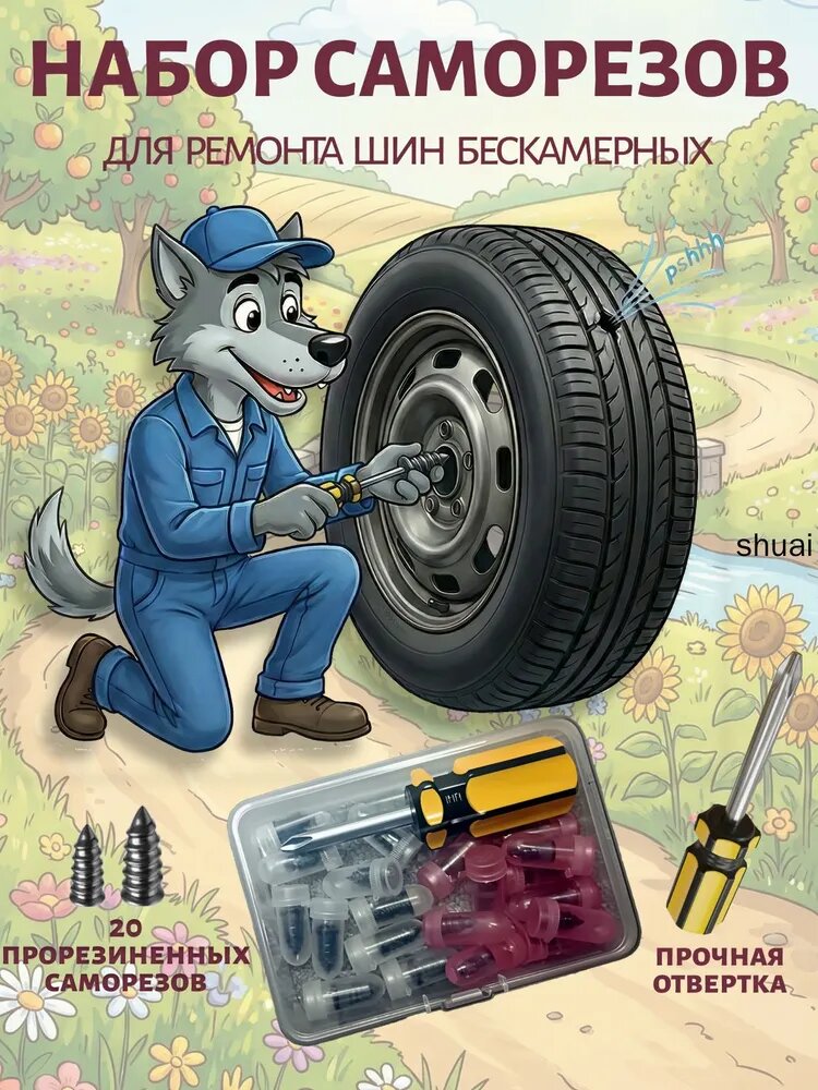 Набор для ремонта шин, 20 шт.