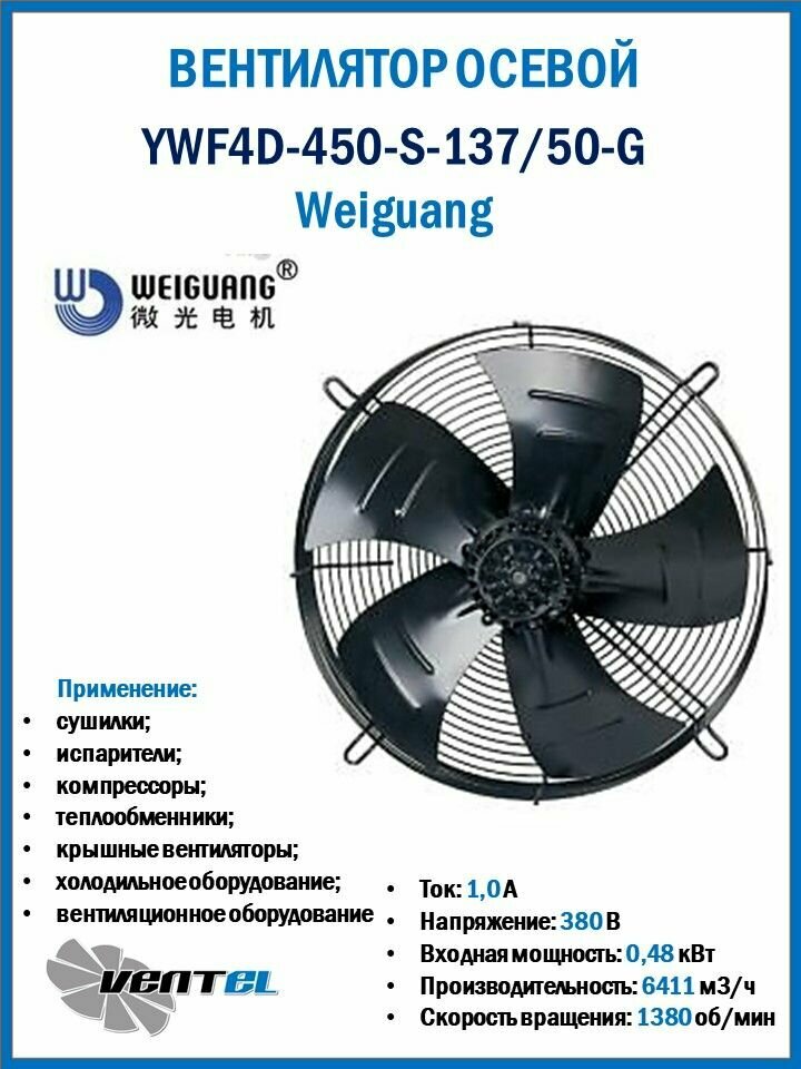Вентилятор Weiguang YWF4D-450-S-137/50-G осевой