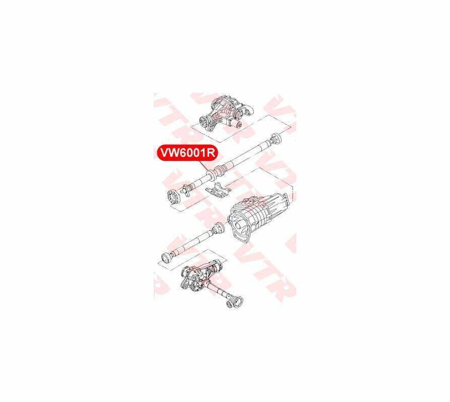 Подвесной подшипник карданного вала VW6001R, VTR VW6001R