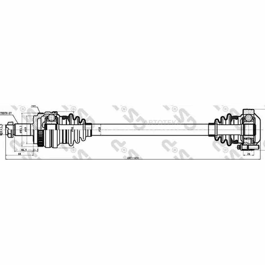 Привод в сборе BMW 1 E81/3 E90 1.8D-2.5 04- пер. лев. +ABS GSP 205022