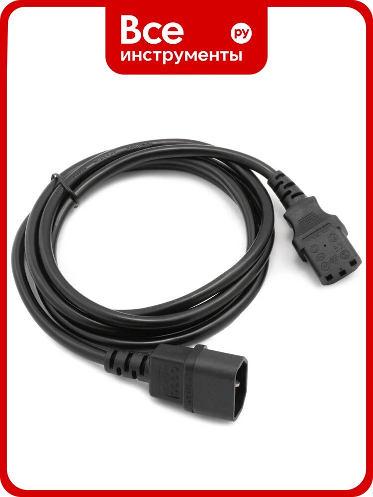 Кабель питания A1 1.8 м C13‑C14 черный, материал CCA, степень защиты IP20, для подключения ИТ‑оборудования
