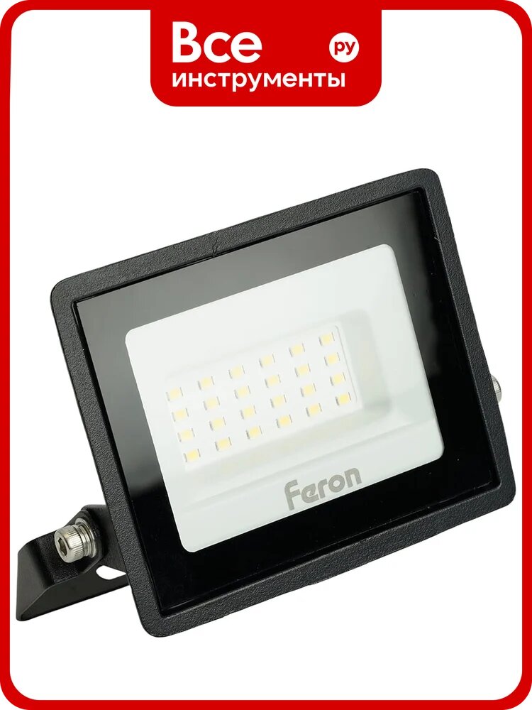 Светодиодный прожектор 2835 SMD 30W 4000K IP65 AC220V/50Hz, черный FERON LL-920 29495