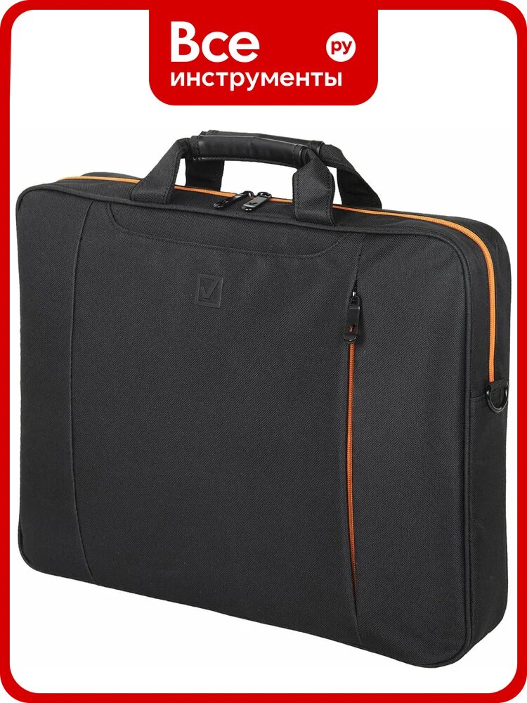 Сумка-портфель с отделением для ноутбука 17.3" BRAUBERG Office, черная, 44x34x6 см 270826