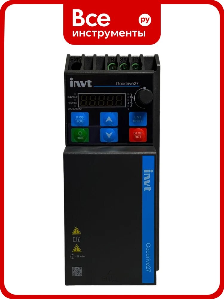 Частотный преобразователь INVT GD27 0,75 кВт 200В IP20 (GD27-0R7G-S2-B) 11001-02610