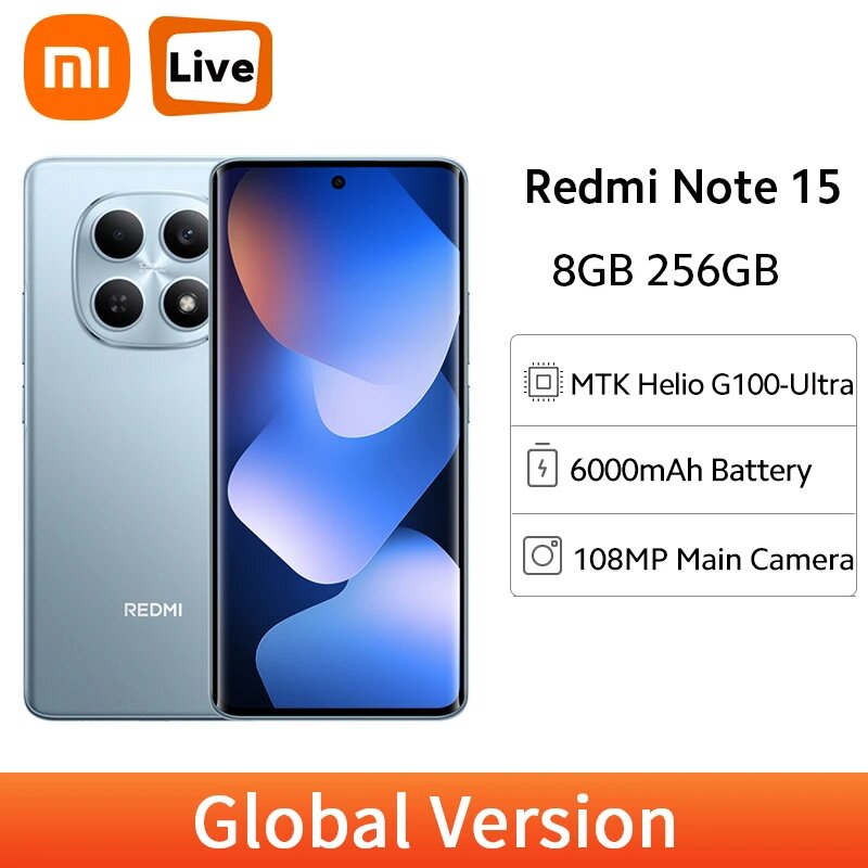 Смартфон Xiaomi Redmi Note 15 4G, 8/256ГБ, global