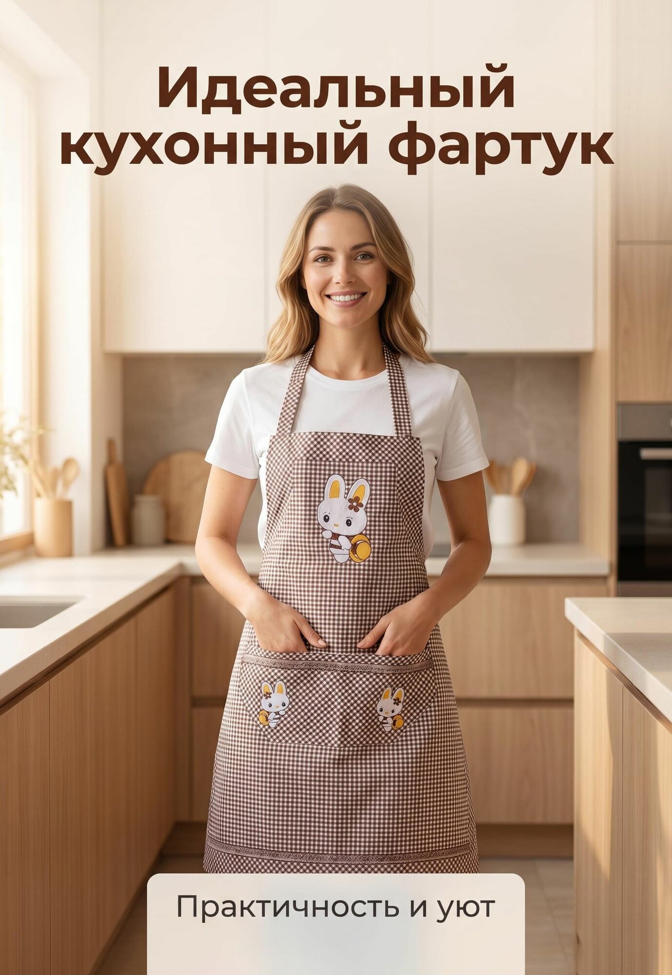 Фартук кухонный 1шт, цвет хаки