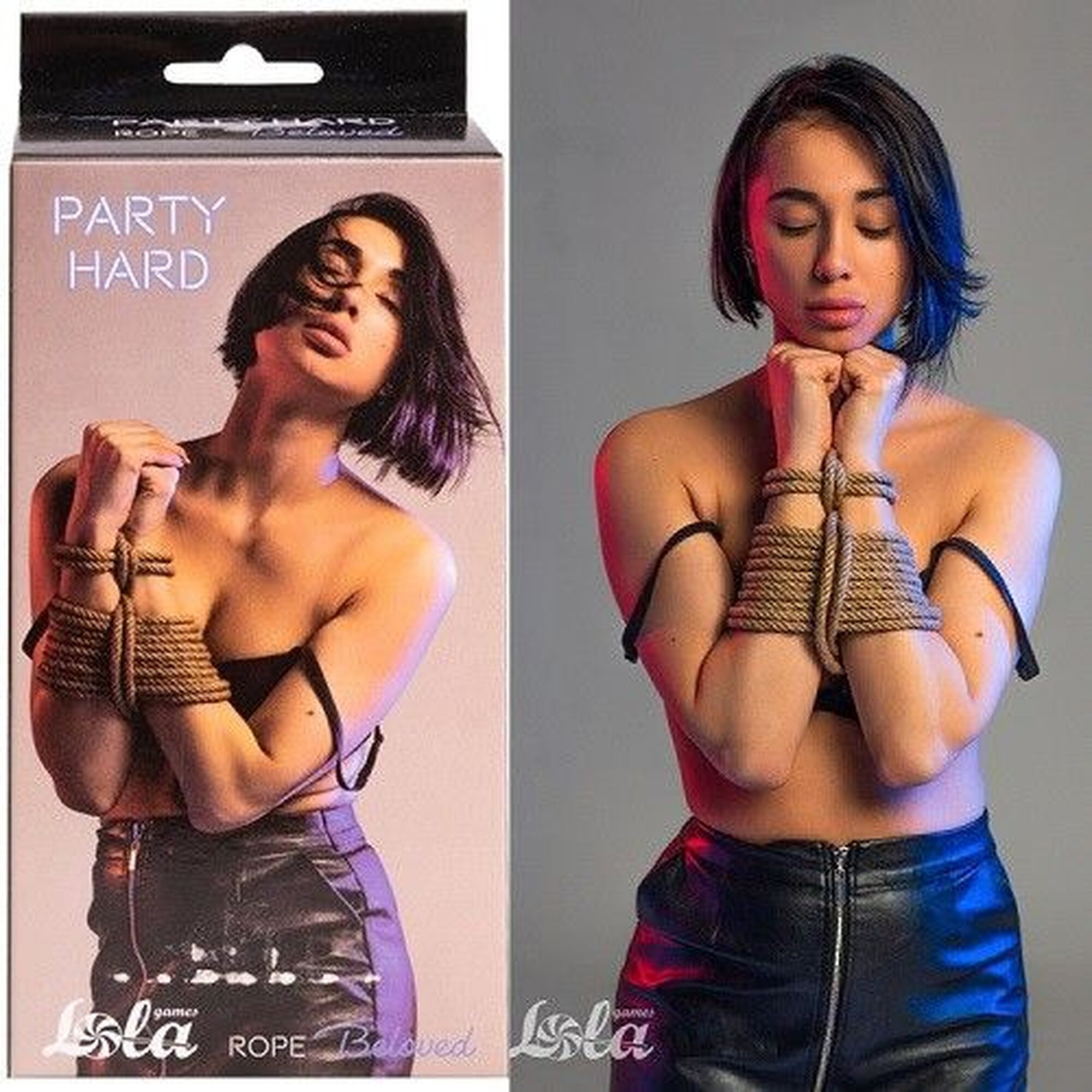 Веревка для БДСМ Lola Games "Party Hard", хлопок, 5 м, черная