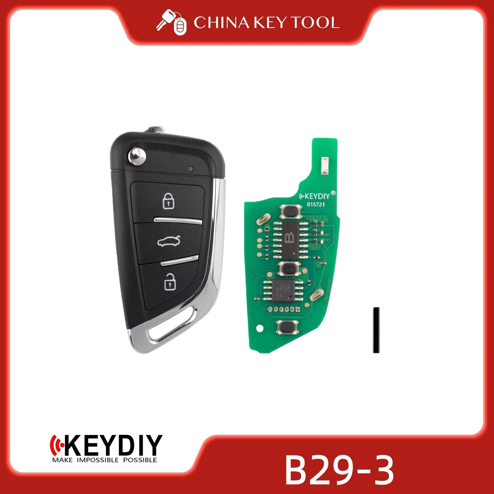 KEYDIY KD B29-3 Универсальный откидной дистанционный ключ с 3 кнопками для типа BMW