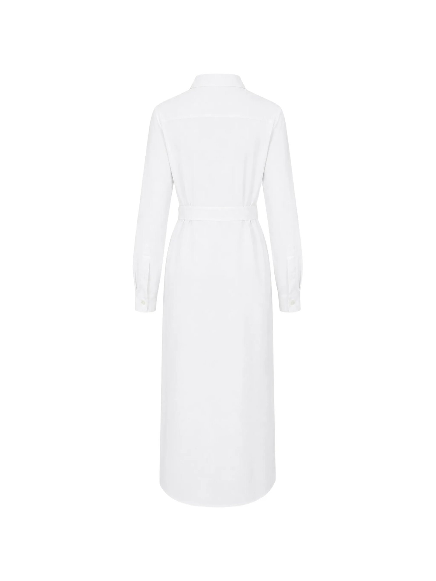 Платье LA ROSE Belted button-down shirt midi dress, размер 46, бежевый/белый — фото 1