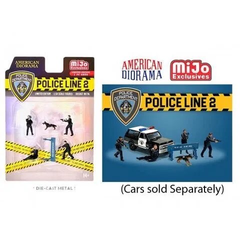 Машинка American Diorama 1:64 Fiqure Set - Police Line2 Alloy dolls do not include car models AD-76497MJ