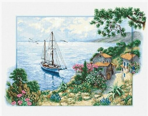 Набор для вышивки крестом Luca-S"Морской пейзаж", арт. B2343, 38,5 см х 28 см