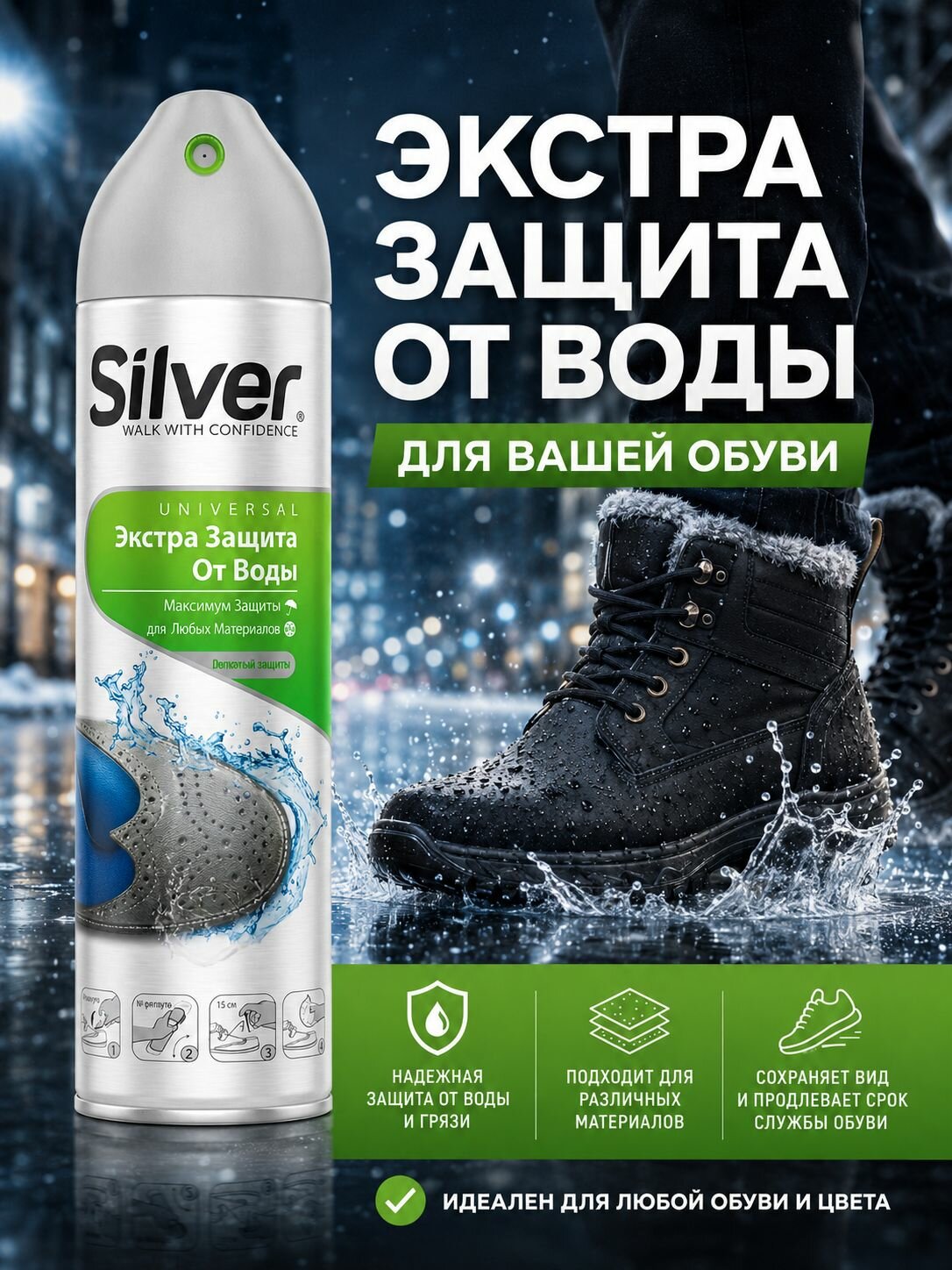 SILVER Пропитка водоотталкивающая защита от воды водоотталкивающее средство