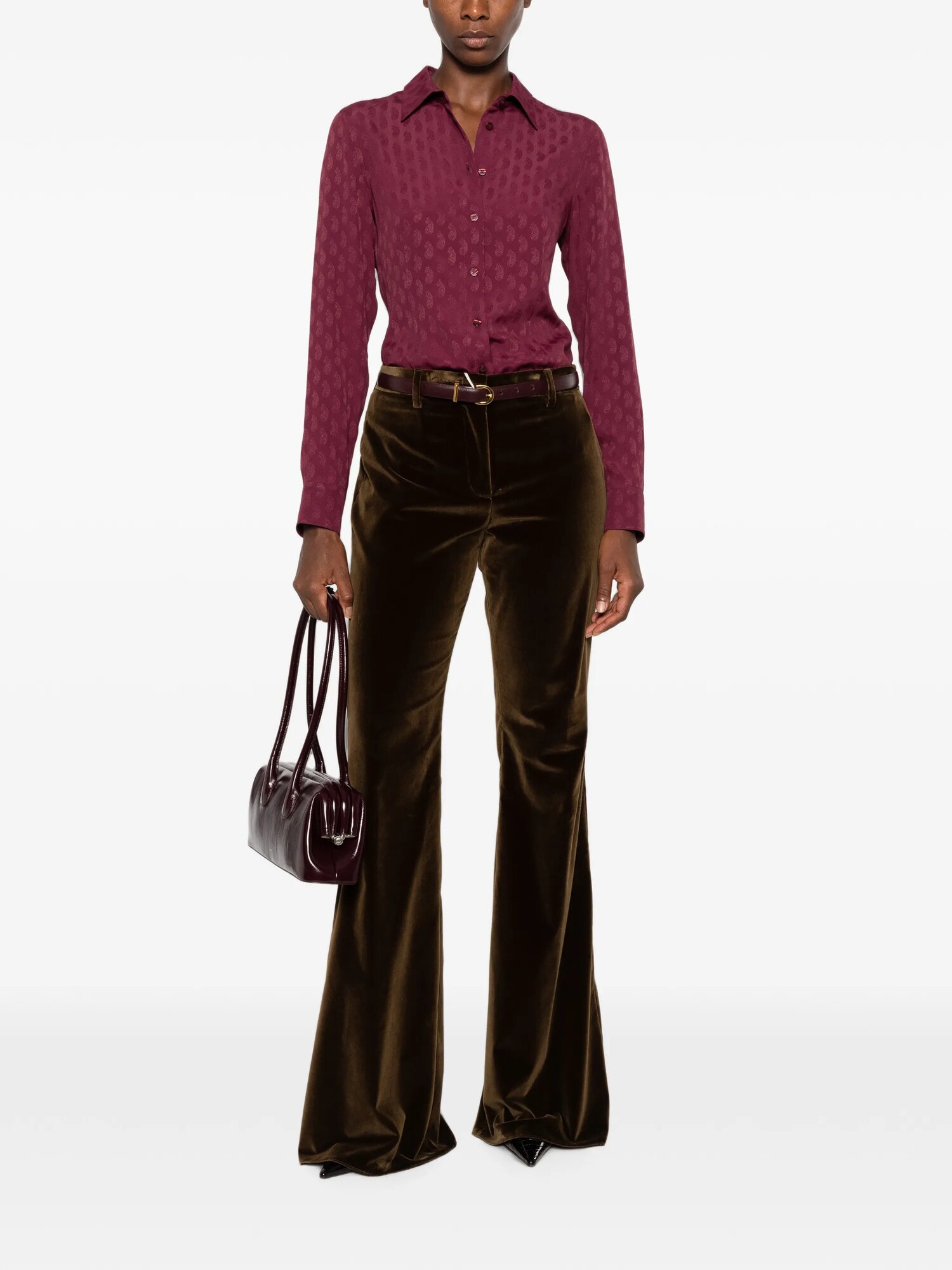 Брюки ETRO Velvet flared trousers, размер 48 — фото 1