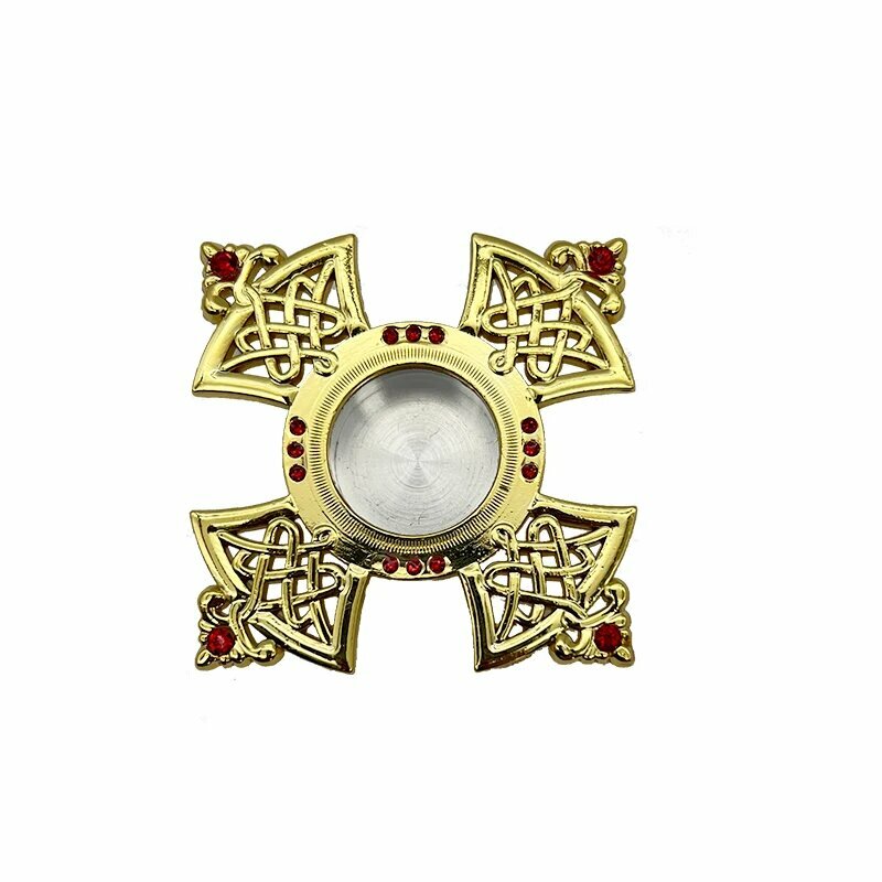 Православный крест из металла Gold with Red
