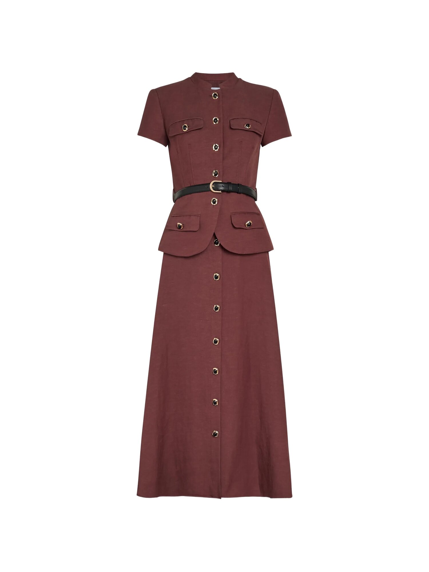 Платье Belted peplum-waist midi dress