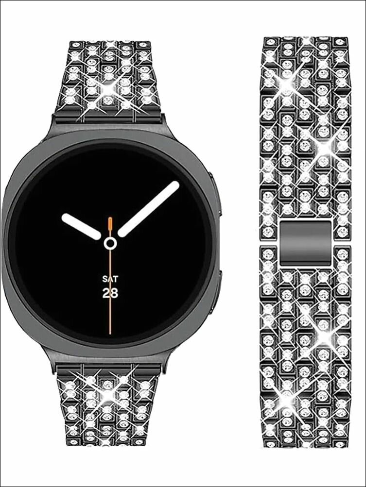 Блестящий ремешок для Samsung Galaxy Watch 8 40 мм и 44 мм, металлический браслет для Galaxy Watch 8 Classic 46 мм сменный ремешок аксессуар для часов замена