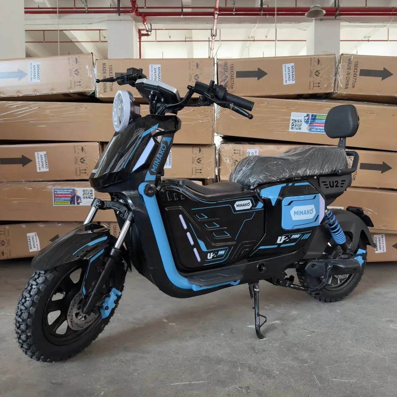Электровелосипед MINAKO U2 PRO 60V/30Ah, 2025 (железо-фосфатная АКБ), синий