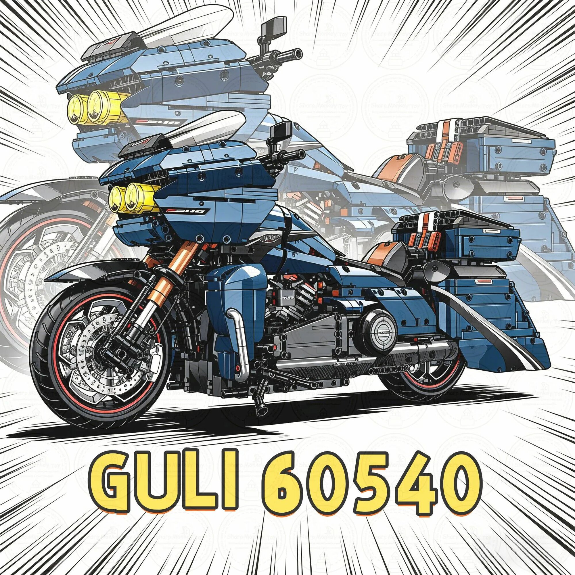 Конструктор мотоцикл Harley-Davidson Road Glide, 2410 деталей / 60540