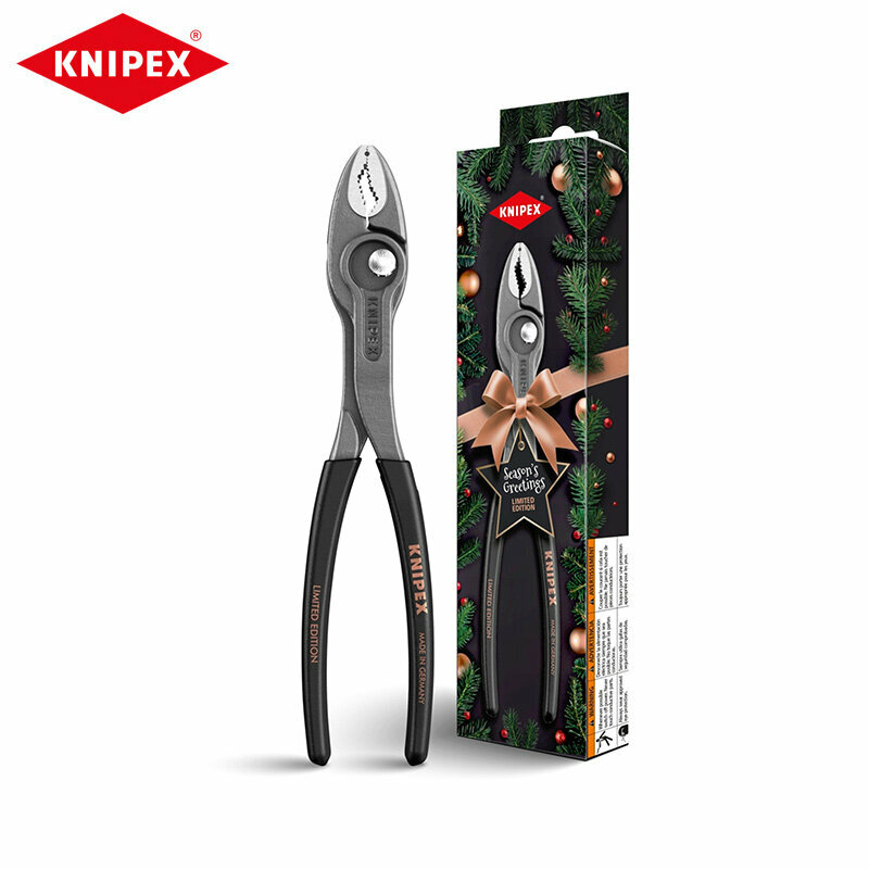 KNIPEX 82 01 200 S02 2025 Праздничные 8-дюймовые плоскогубцы TwinGrip, ограниченная рождественская серия 8201200S02