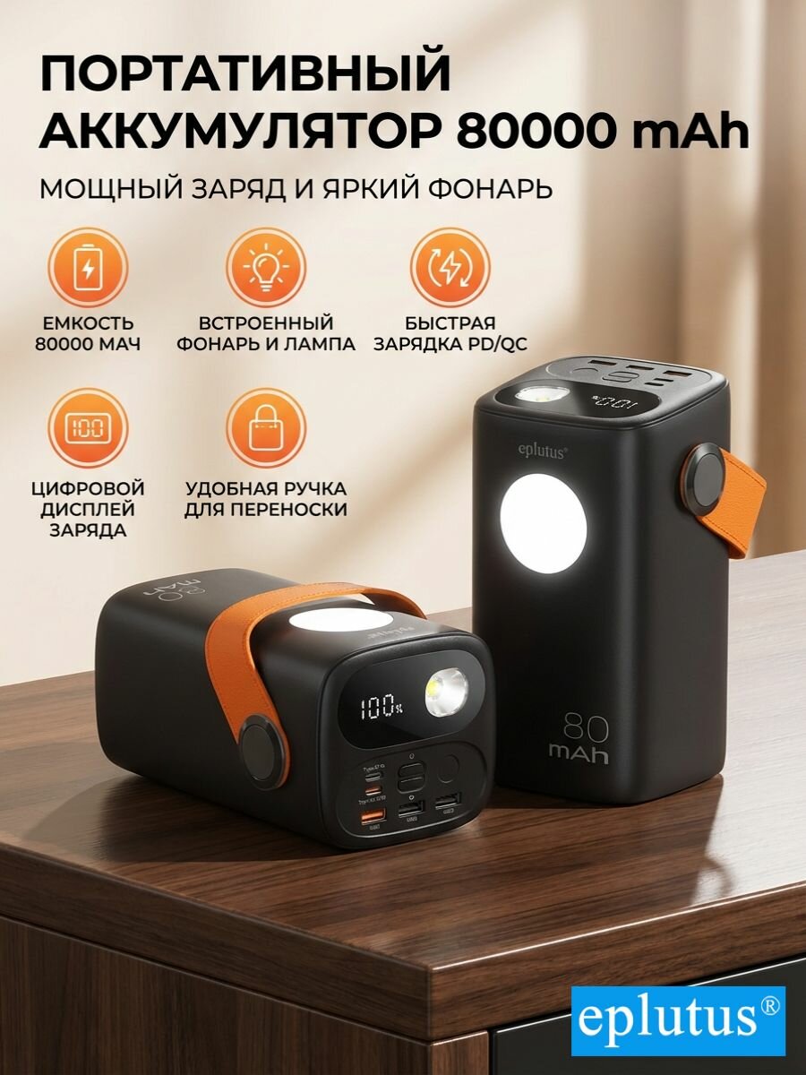 Внешний аккумулятор 80000 mAh Eplutus EB-800Q / 22.5W