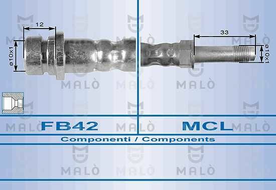 H8686 Шланг тормозной задний Malo для Ford mondeo sw