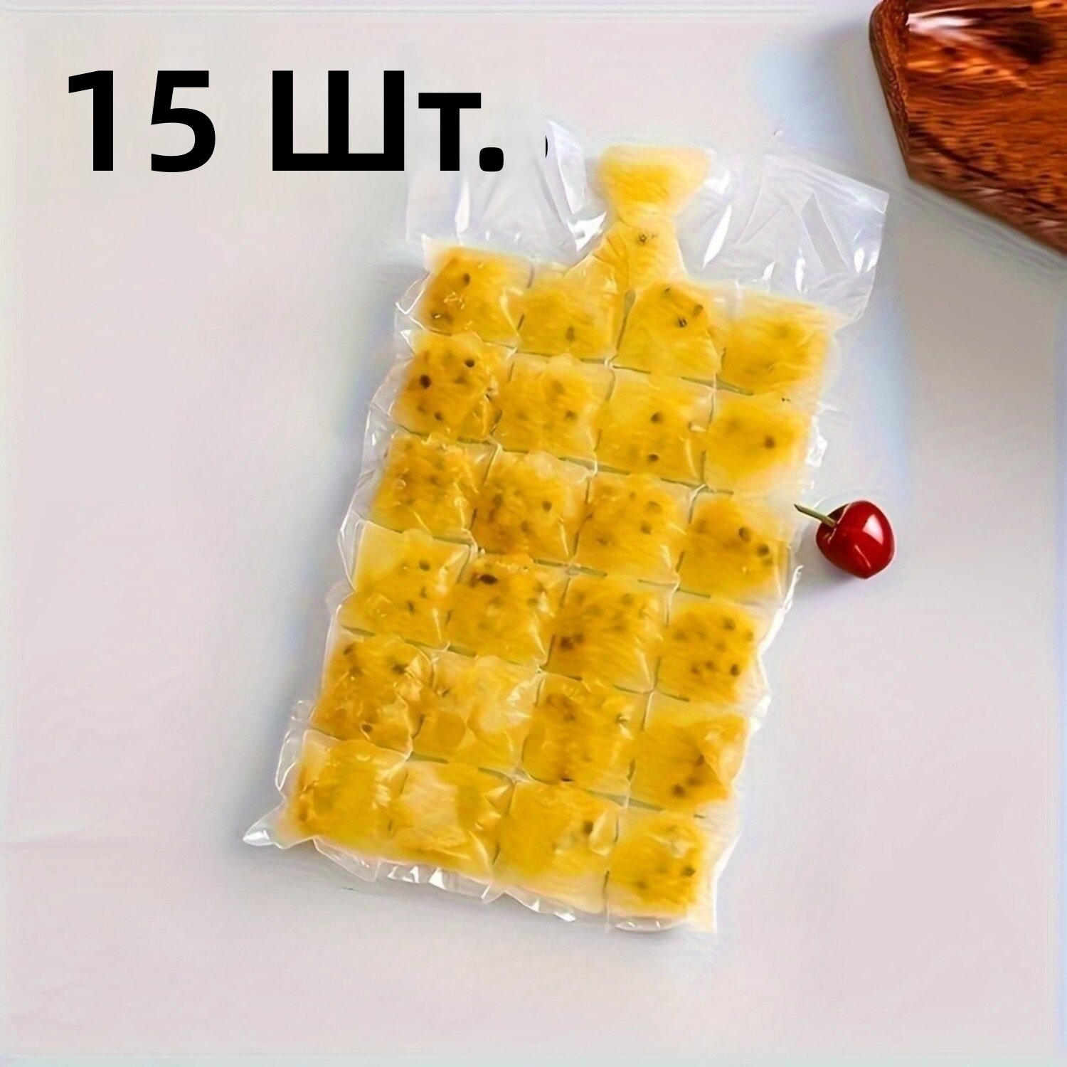 Пакеты-формы для льда, 15 шт, прозрачные, пищевые, штабелируемые, для охлаждения напитков