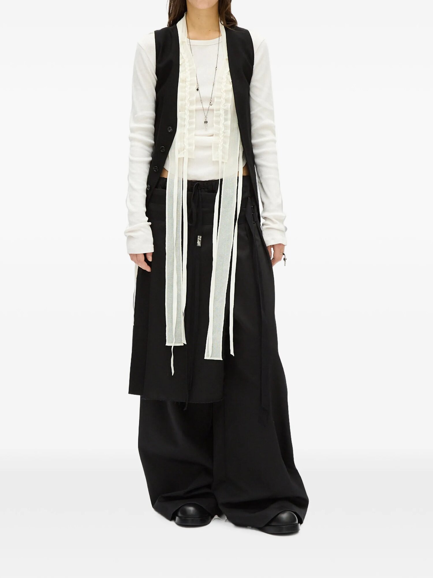 Футболка Ann Demeulemeester, размер 42, бежевый/белый — фото 1