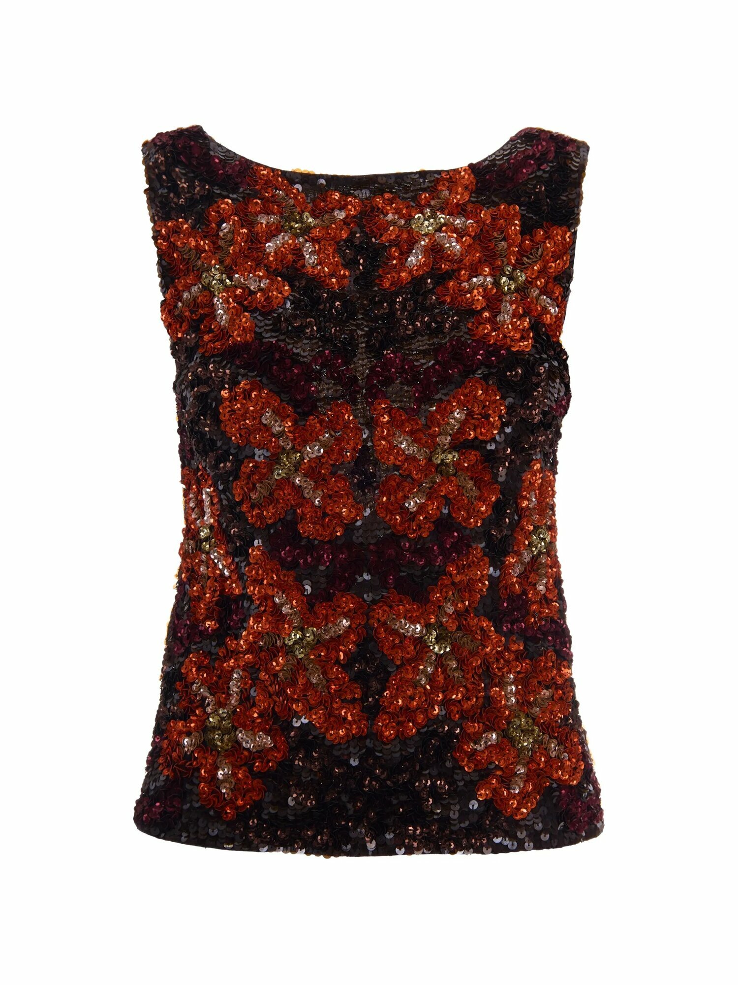 Топ Sequin-embellished floral-pattern top