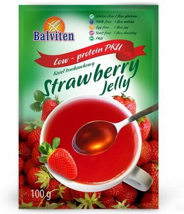 Клубничное желе с низким содержанием белка (ФКУ ) Balviten без глютена 5 шт x 100г