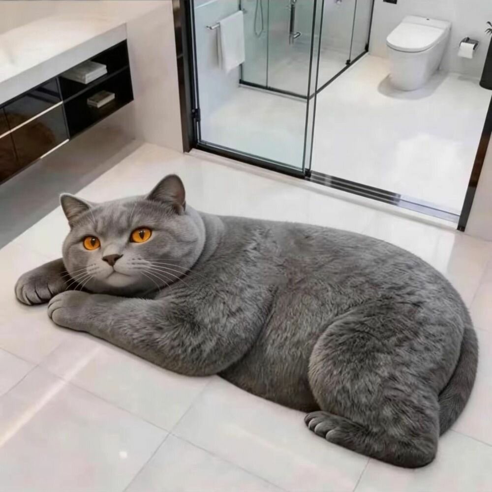 3D коврик для пола с изображением кота