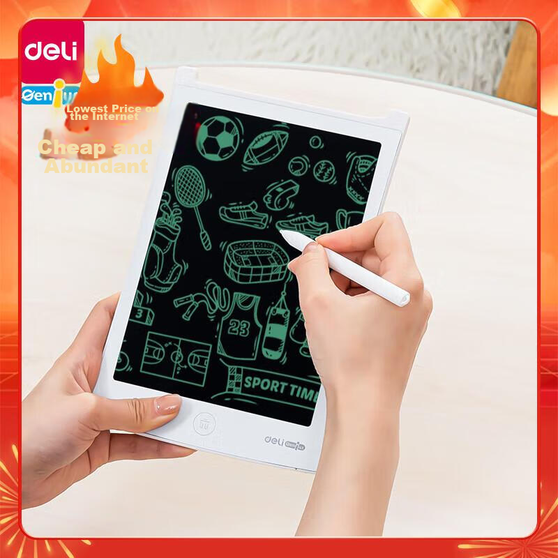 Deli LCD Writing Tablet - 10-Inch Single Color Stylus Electronic Drawing Board Doodle Sketch Pad Writing Pad Children's Day Gift Birthday Present