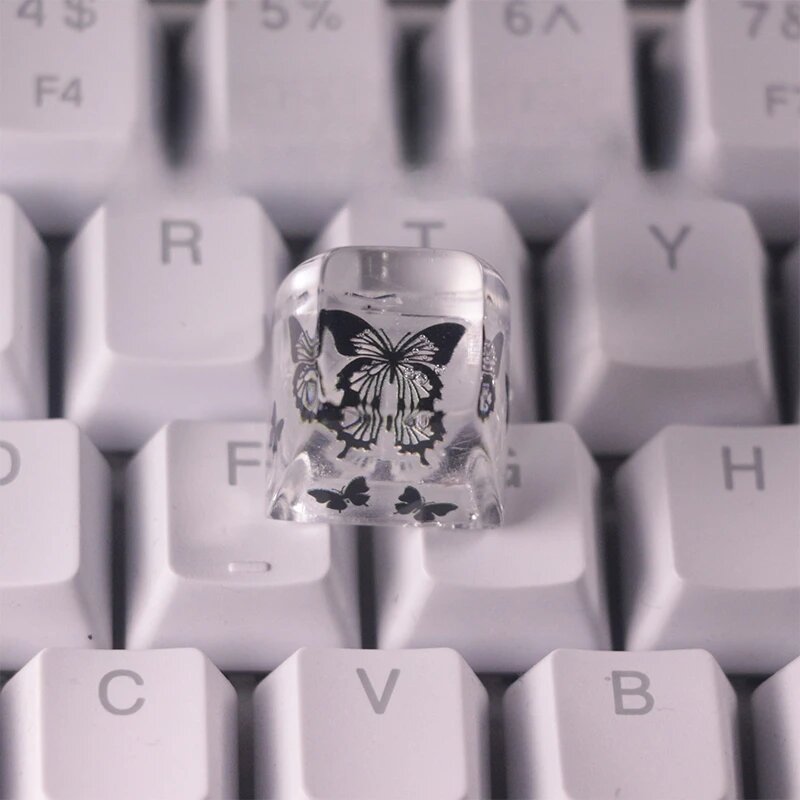 Artisan Keycap Полупрозрачная Смола SA Черный/Белый