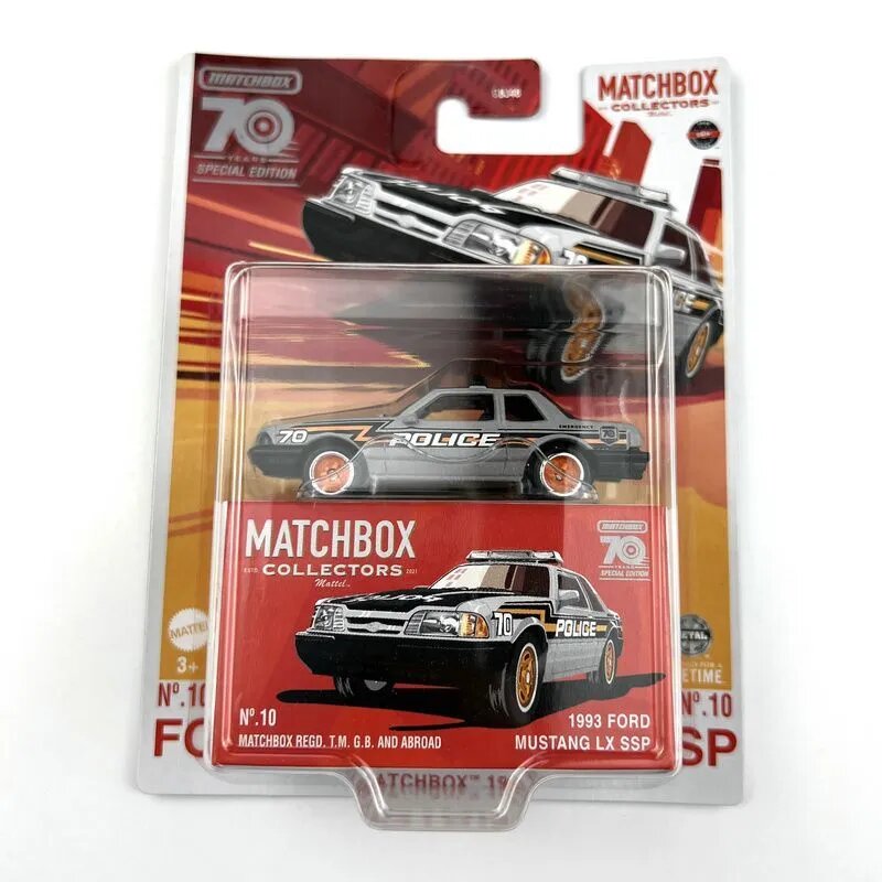 Машинка Matchbox GBJ48 1993 FORD MUSTANG LX SSP, масштаб 1/64, коллекционная
