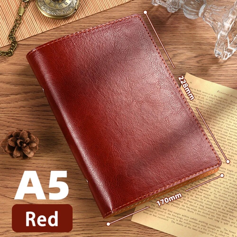 Блокнот Loose-leaf Notebook из искусственной кожи Красный, Red A5 Shell