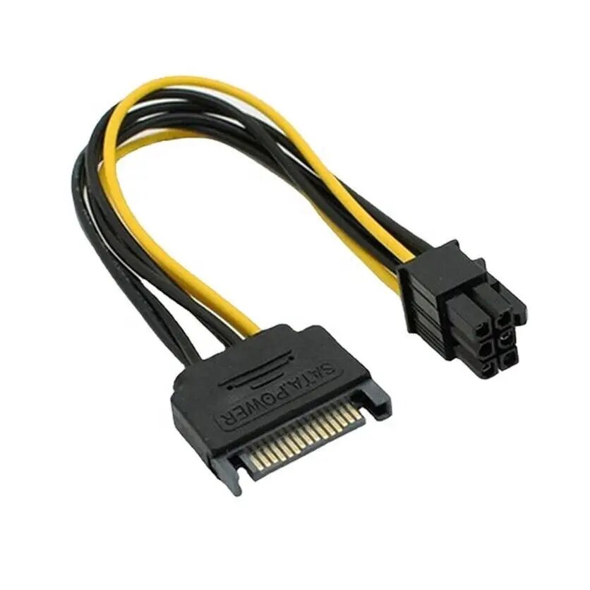 Кабель питания SATA на 6Pin/8Pin (6+2) PCI-E 20см