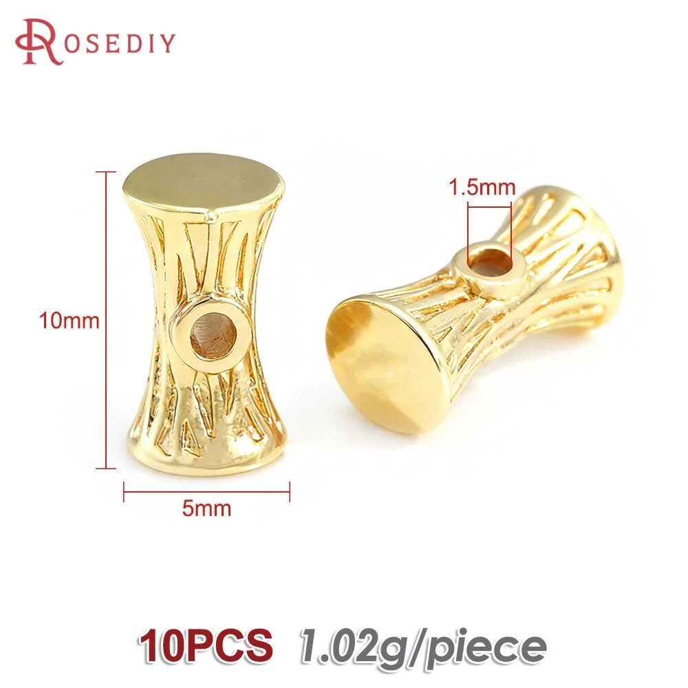 Подвески-коннекторы Rosediy, 18K Gold Color, 10шт