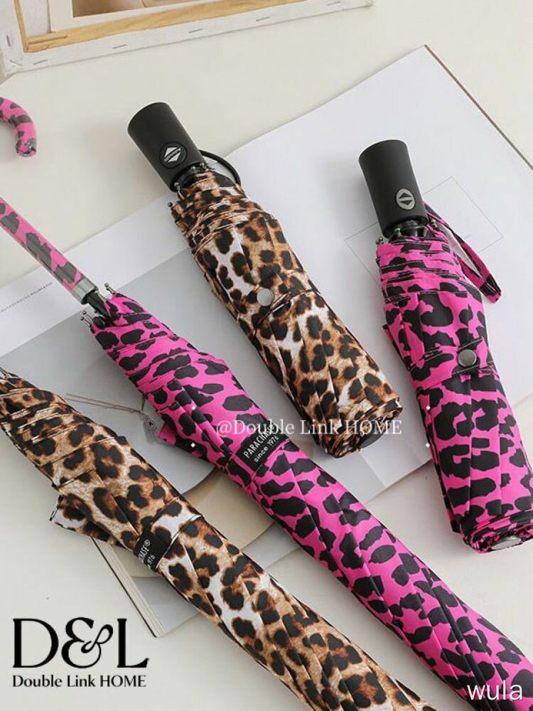 Зонт полный автомат Double Link HOME с принтом leopard 8 спиц 102 см, для женщин — фото 1