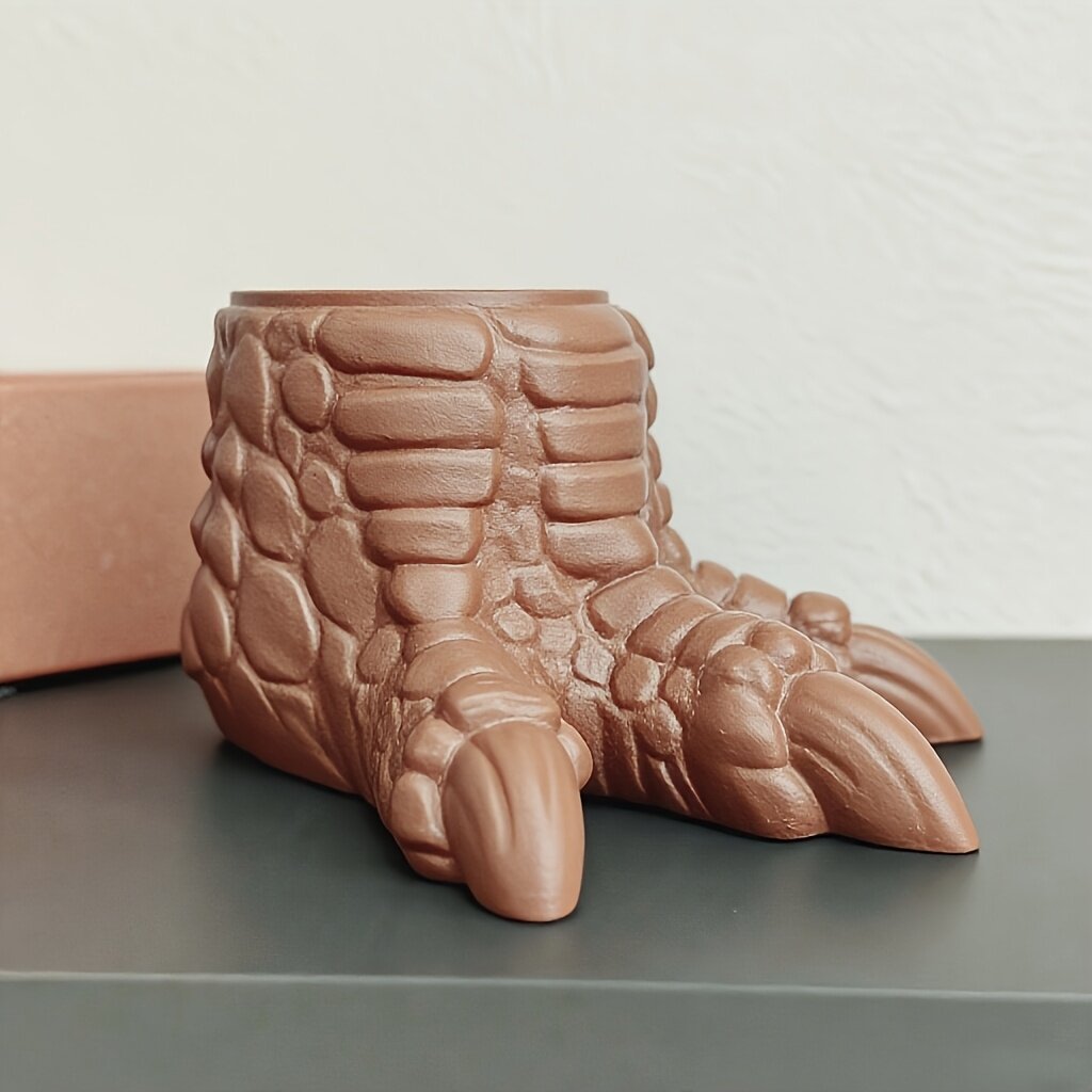 Подставка для ручек в виде когтя динозавра, 3D-печать, коричневый